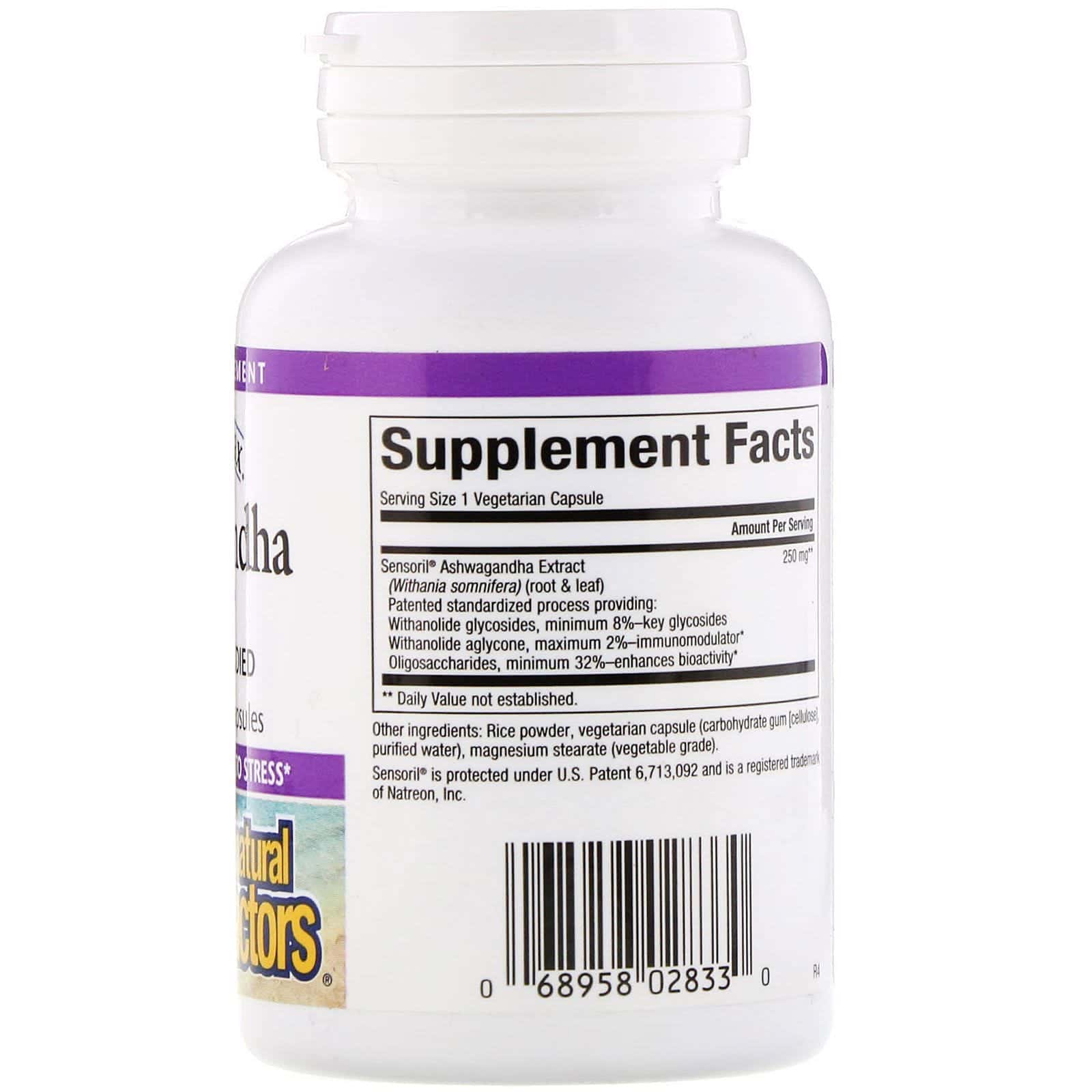 Natural Factors, Stress-Relax, Ashwagandha, Sensoril, 60 Vegetarian ...