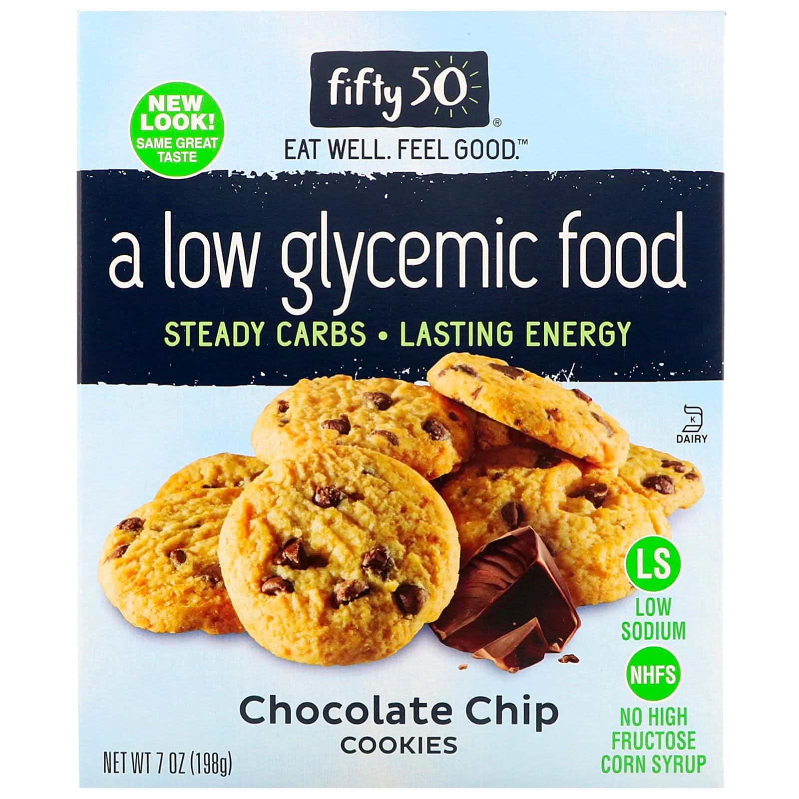 Fifty 50, Low Glycemic Chocolate Chip Cookies, 7 oz (198 g) – Tienda ...