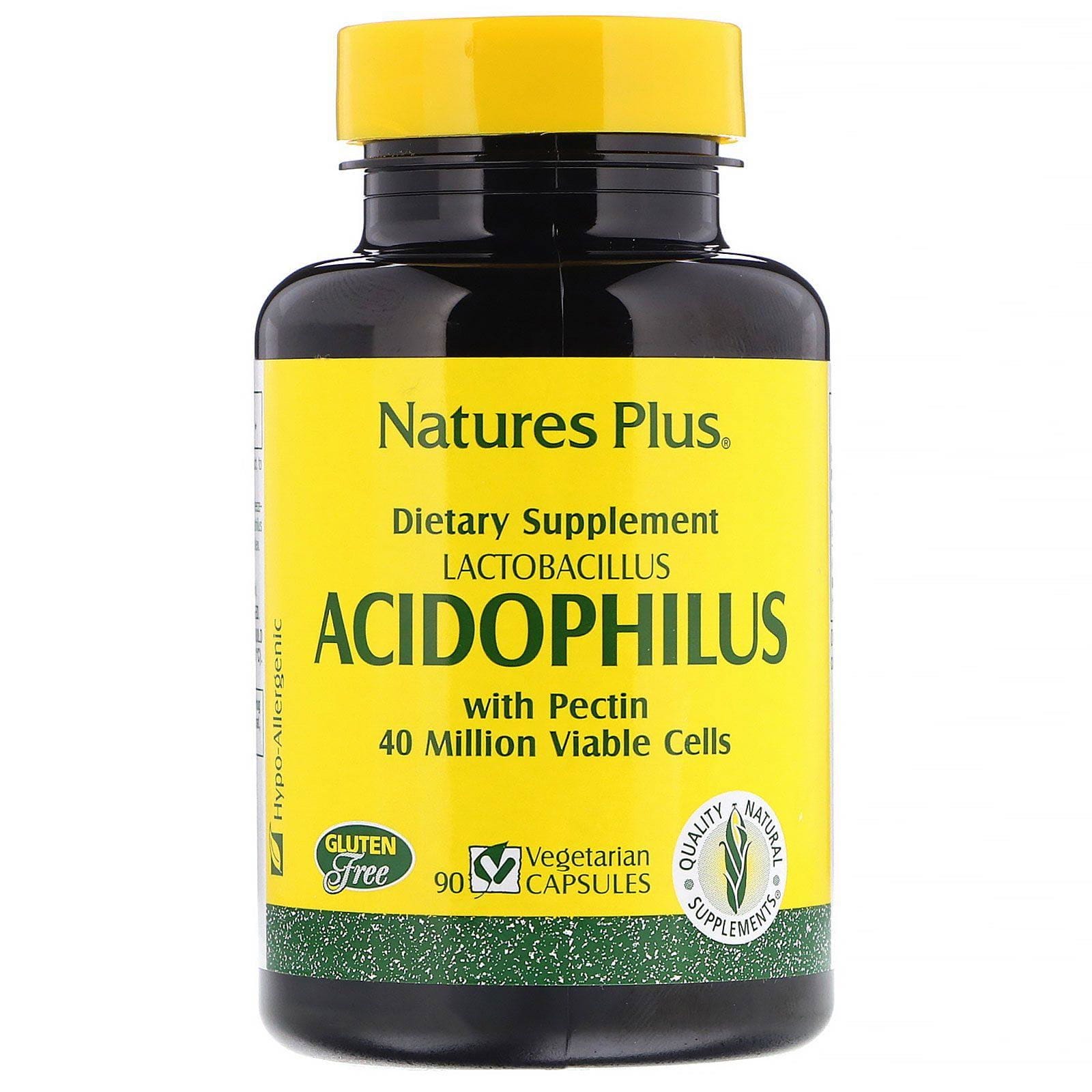 Nature's Plus, Acidophilus, Lactobacillus, 90 Cápsulas Vegetales ...