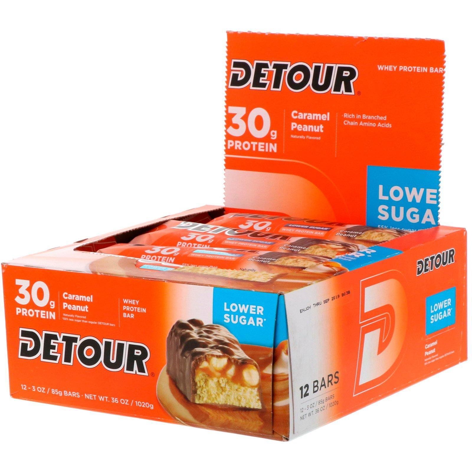 Detour, Whey Protein Bar, Caramel Peanut, 12 Bars, 3 oz (85 g) Each ...