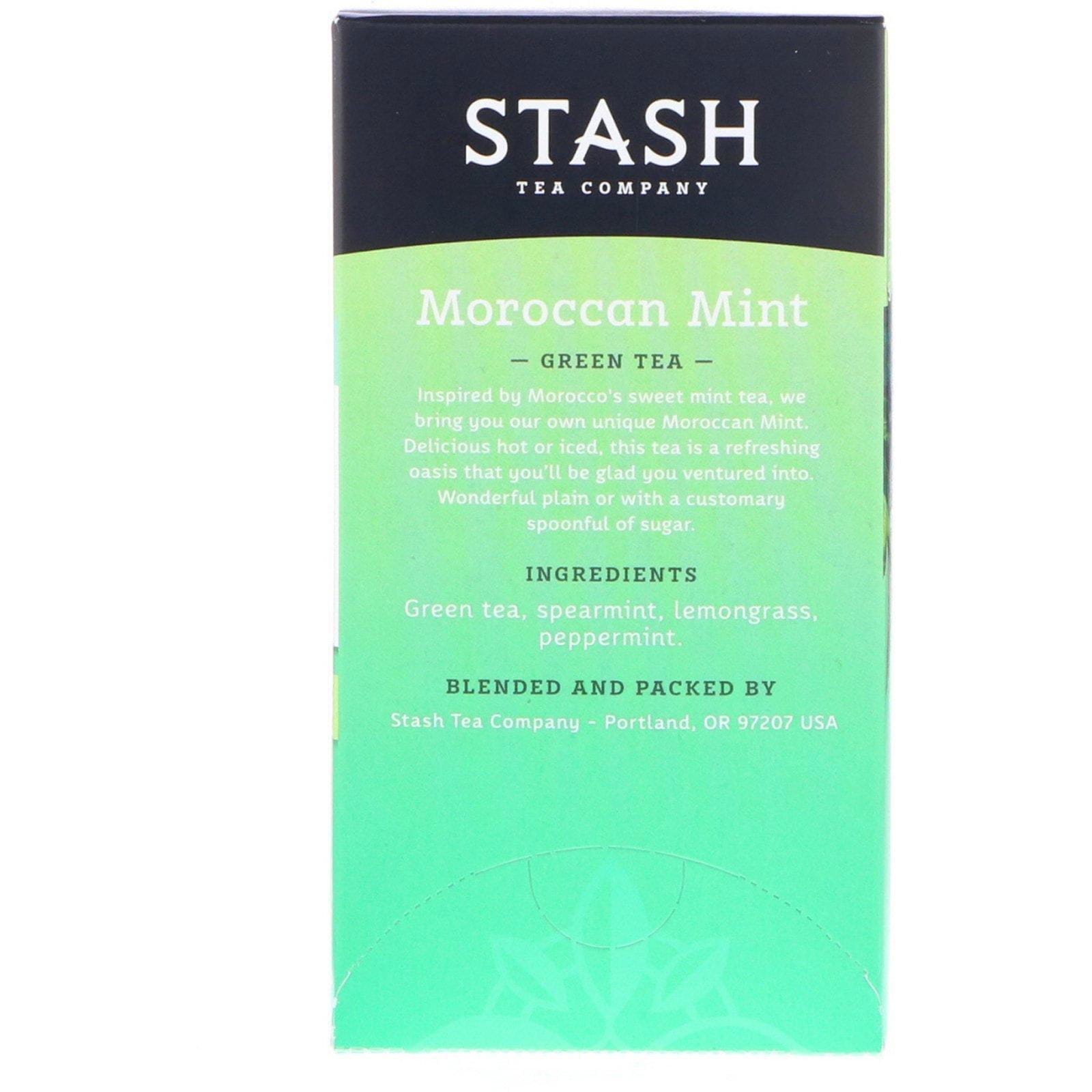 Stash Tea, Té verde, menta marroquí, 20 bolsitas de té, 0,9 onzas (26 ...