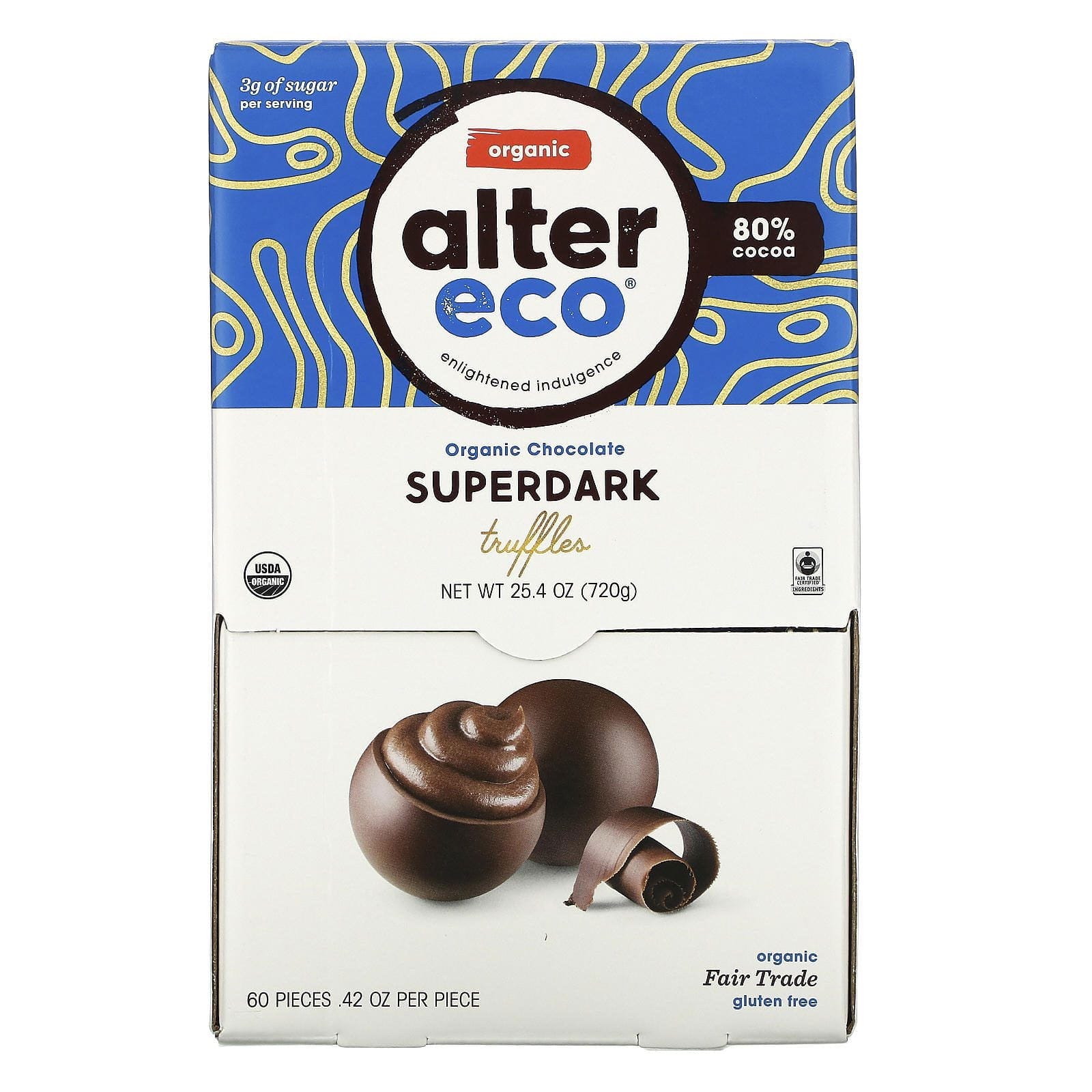 Alter Eco, Organic Chocolate Truffles, Superdark, 60 pieces, .42 oz ...